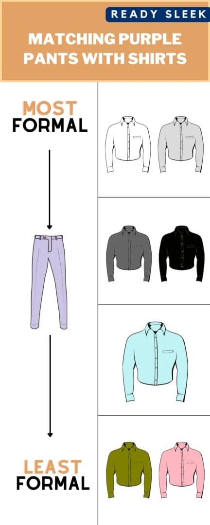 What Color Shirt Goes With Purple Pants? (Pics) • Ready Sleek
