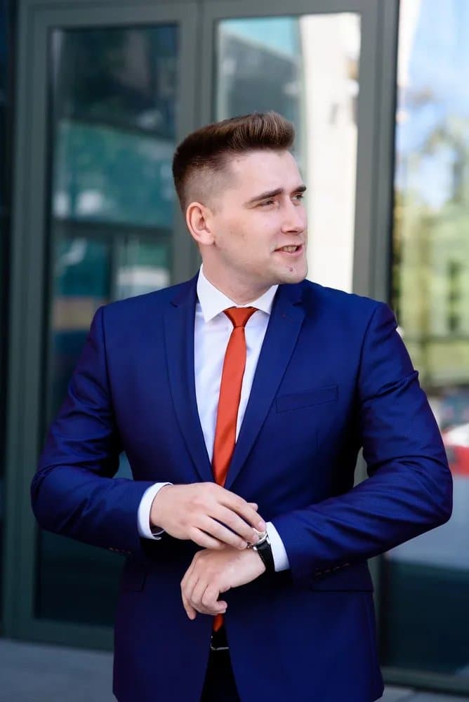 How To Wear A Blue Suit With A Red Tie